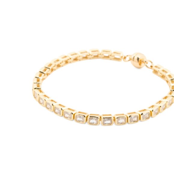 Luv Aj | Jewelry | Luv Aj Cleargold Bezel Emerald Ballier Bracelet ...